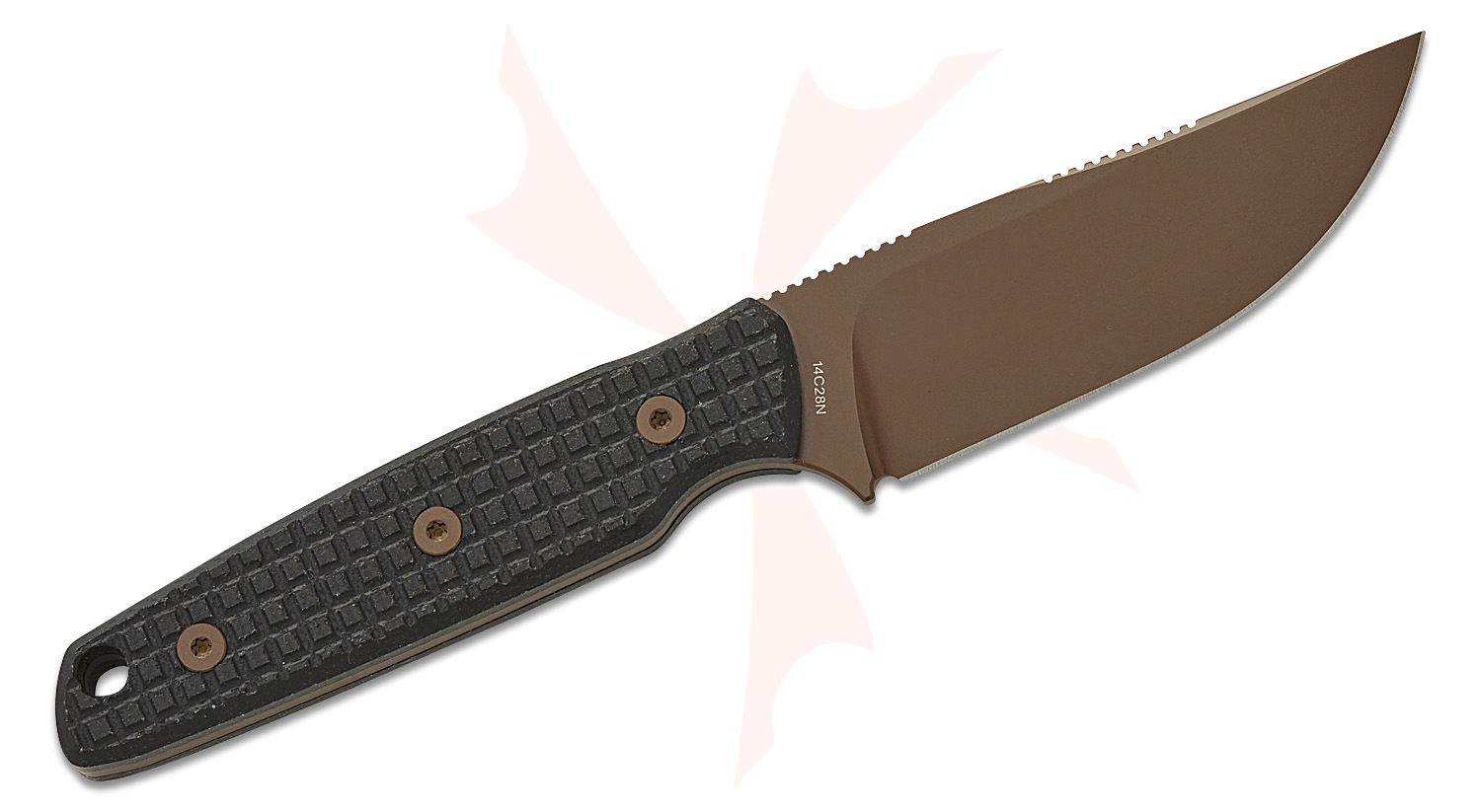 Vosteed Knives Yue Mink Fixed Blade Knife 3.33" 14C28N Copper Dune Clip ...