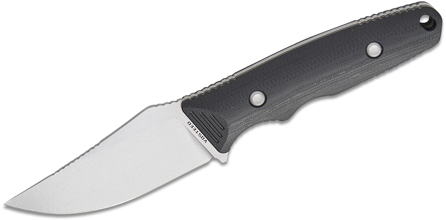 Vosteed Knives H-Back Fixed Blade Knife 2.92" 14C28N Stonewashed Clip ...
