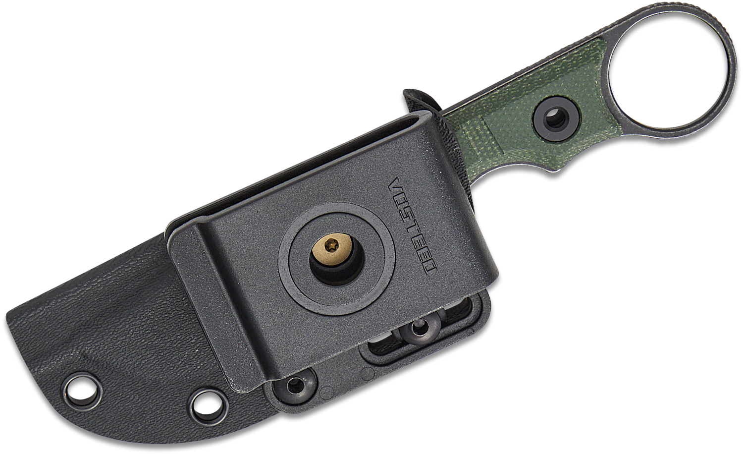 Vosteed Knives Quokka-O Fixed Blade Knife 2.72" 14C28N Black Stonewashed Bowie Blade, Green ...