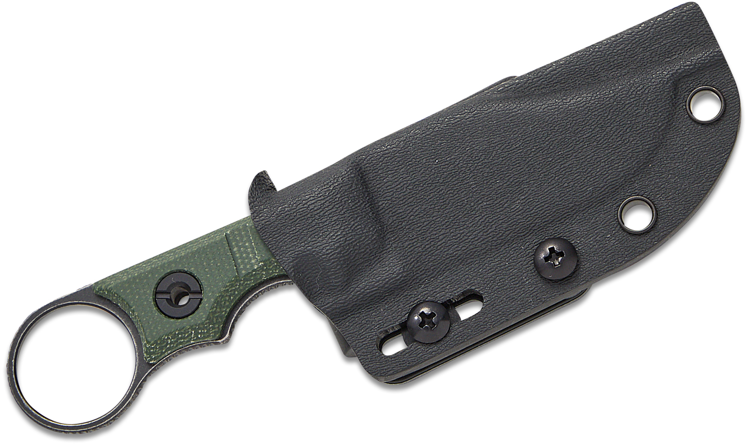 Vosteed Knives Quokka-O Fixed Blade Knife 2.72" 14C28N Black Stonewashed Bowie Blade, Green ...