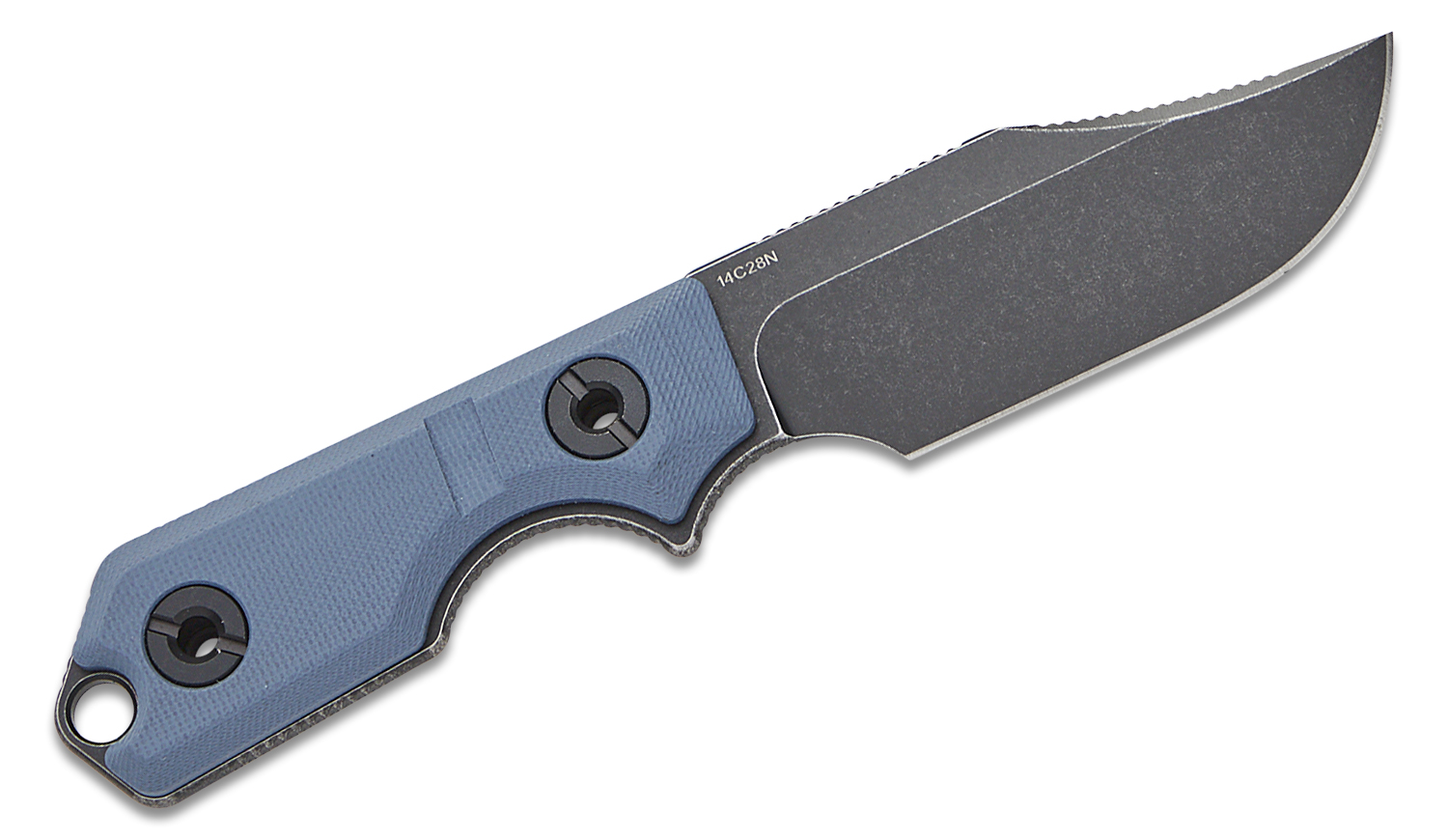 Vosteed Knives Quokka Fixed Blade Knife 2.72" 14C28N Black Stonewashed Bowie Blade, Blue G10 ...