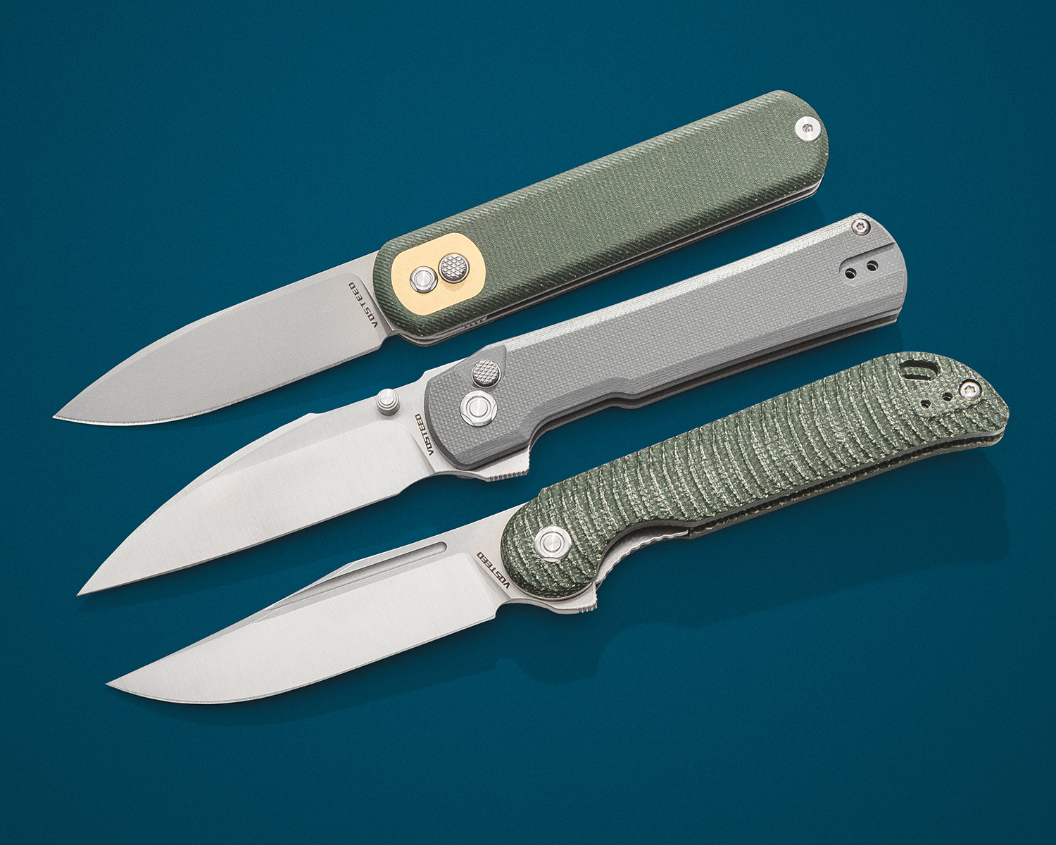 Vosteed Knives Valkyrie Flipper Knife 3.26" Nitro-V Satin Seax Blade ...