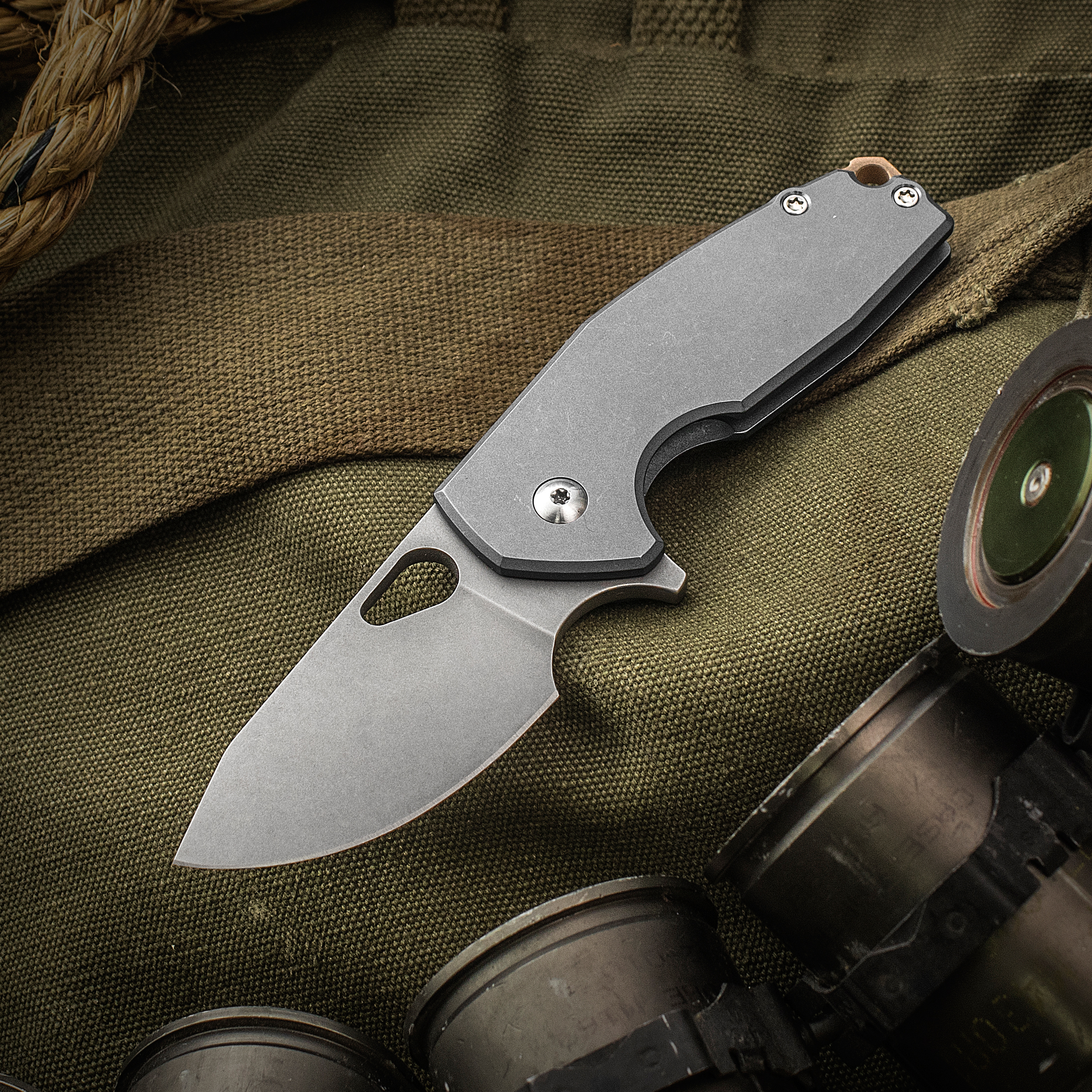 Jesper Voxnaes Custom F9 Flipper 2.375" CPM-154 Blasted/Stonewashed ...