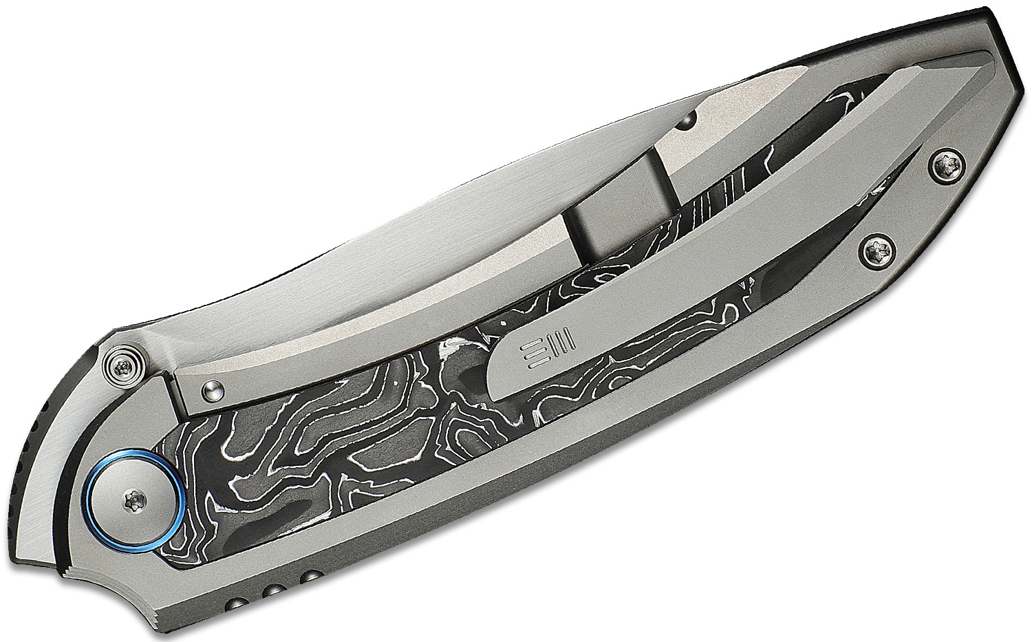 We Knife Company Winsome Nested Frame Lock Front Flipper Knife 3.74" M390 Hand Rubbed Satin Drop ...