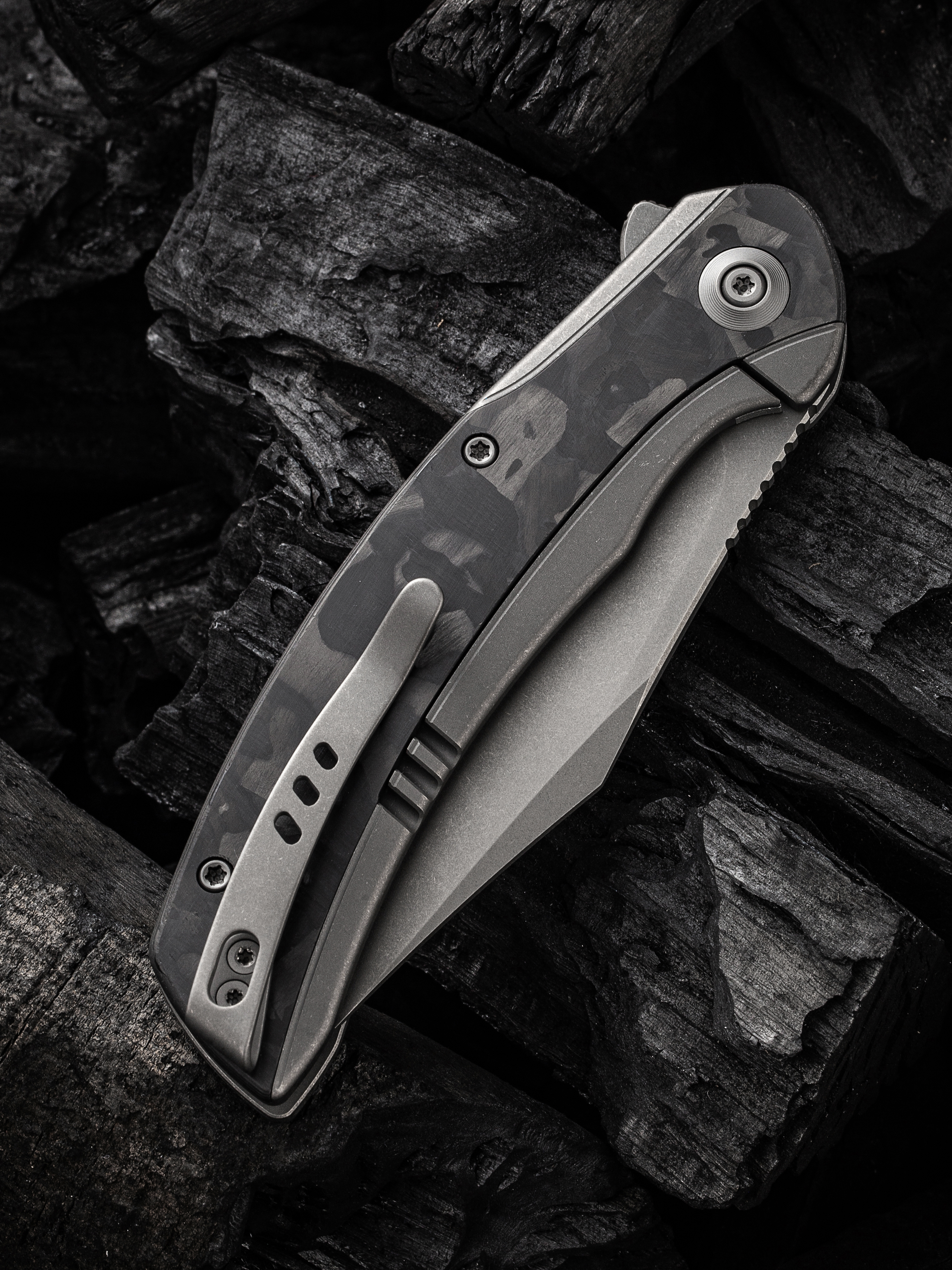 We Knife Company Snick Flipper Knife 3.47" CPM-20CV Stonewashed Blade ...