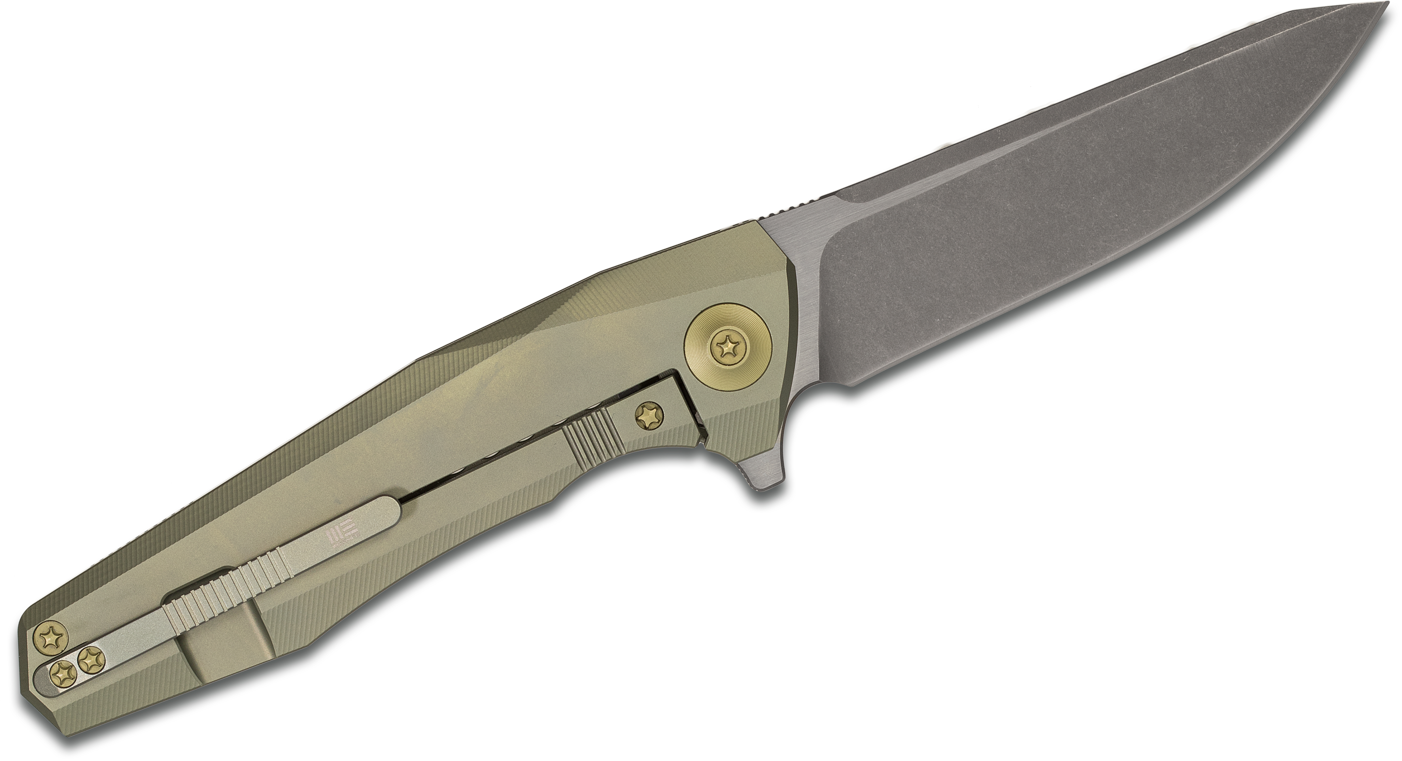 We Knife Company 603H Flipper Knife 3.7" S35VN Two-Tone Blade, Green ...