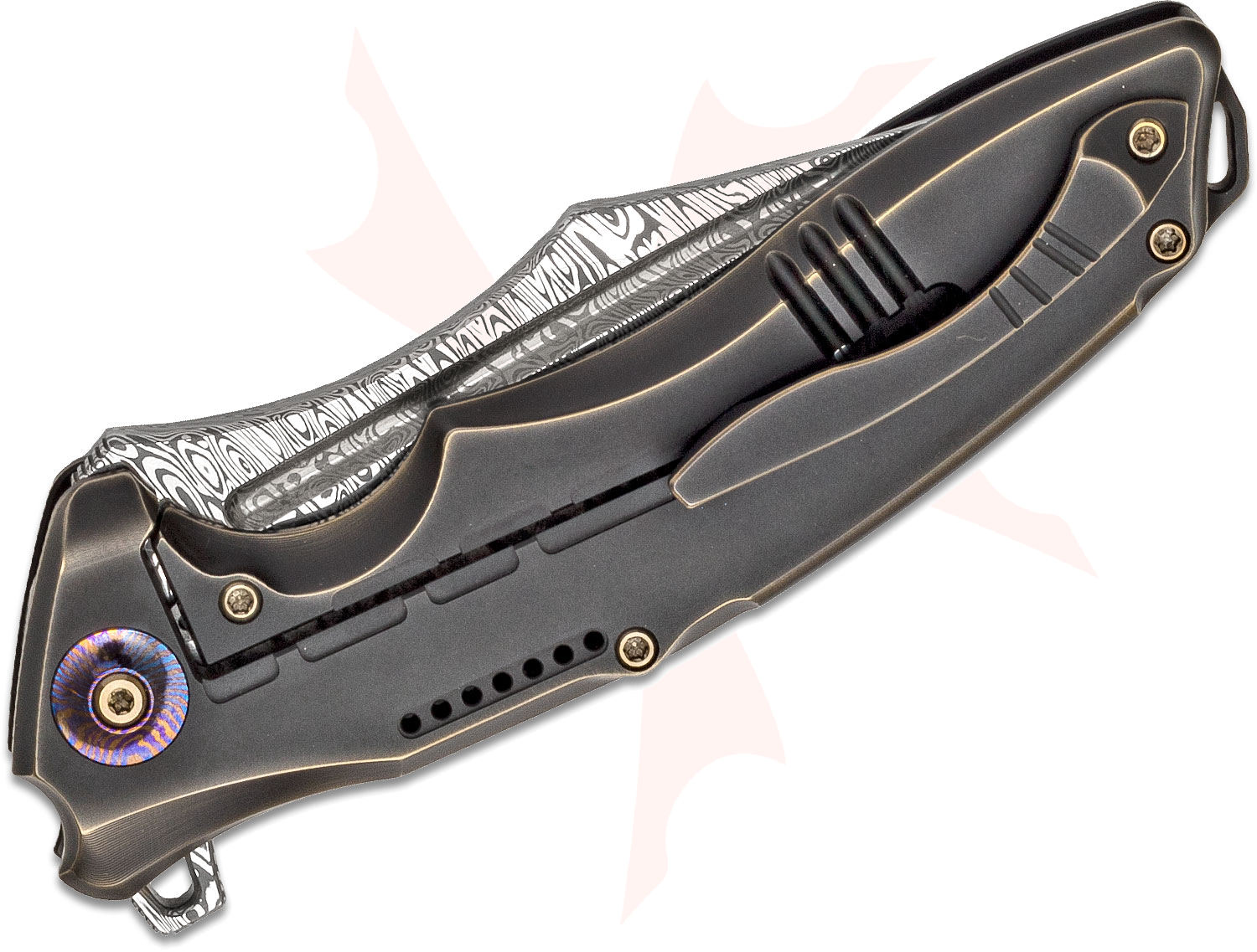 We Knife Company 814DS Chimera Flipper Knife 3.9" Odin Heim Damasteel ...