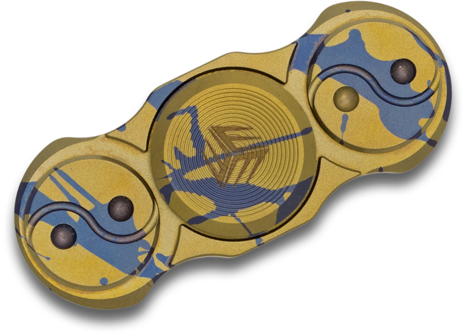 We Knife Company S01 Fidge Titanium Hand Spinner, Yellow and Blue ...