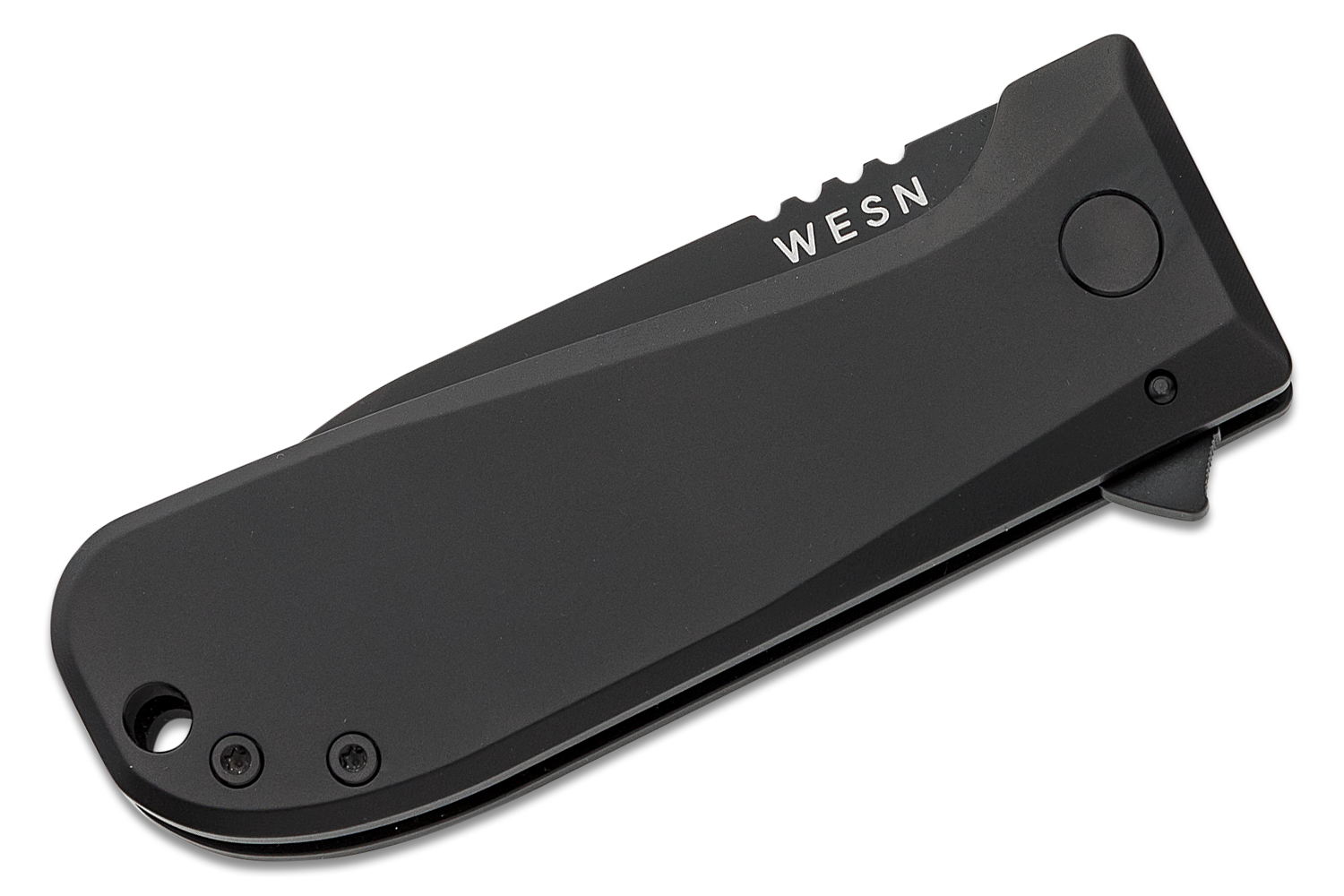 Wesn Goods Allman Flipper Knife 2.8" S35VN Black Drop Point Blade ...