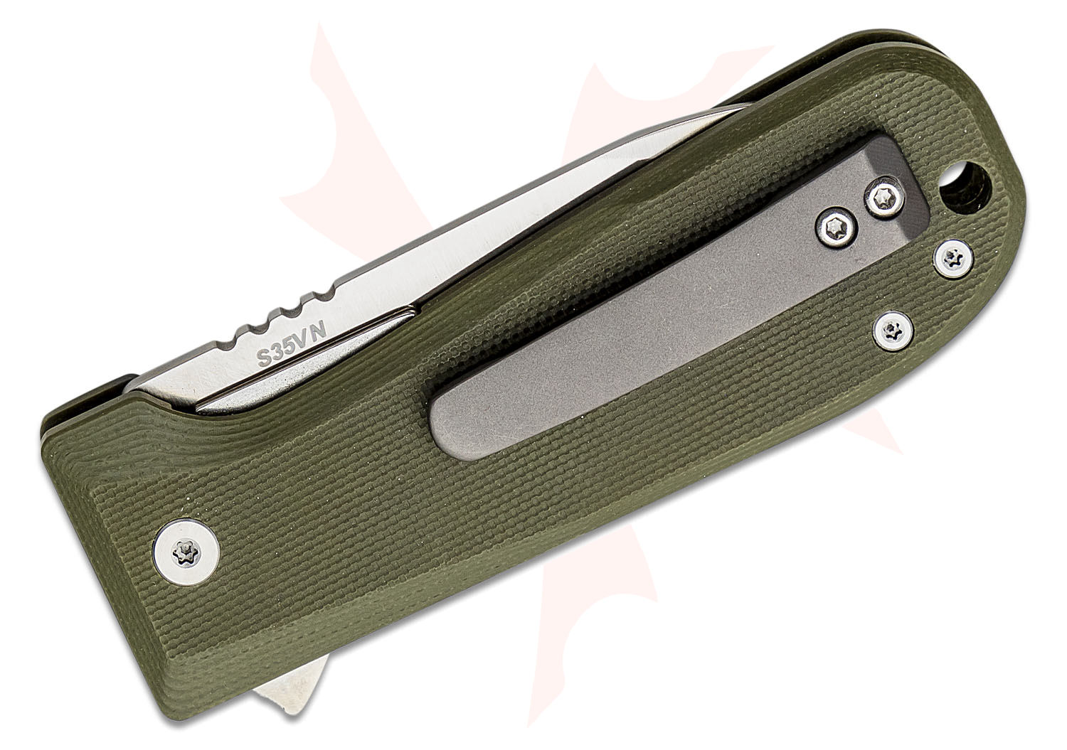 Wesn Goods Allman Flipper Knife 2.8" S35VN Satin Drop Point Blade, OD ...