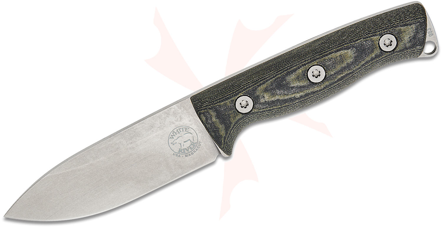 White River Knives Ursus Cub Fixed Blade Knife 3.5" CPM-MagnaCut Stonewashed Drop Point Blade ...