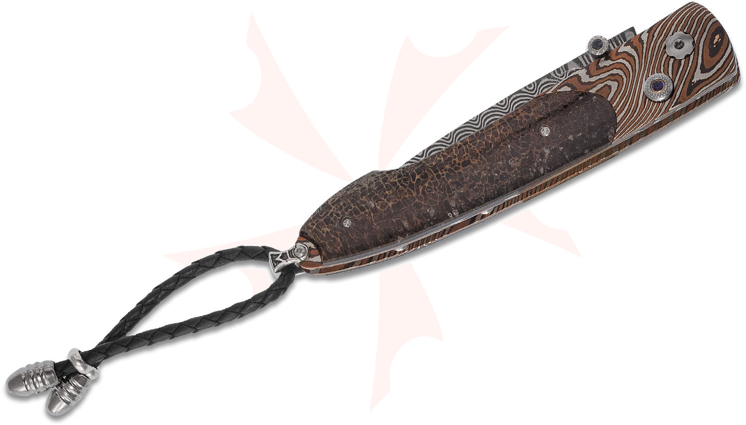 William Henry Lancet 'Barrow' Compact Folding Knife 2.75" Wave Damascus ...