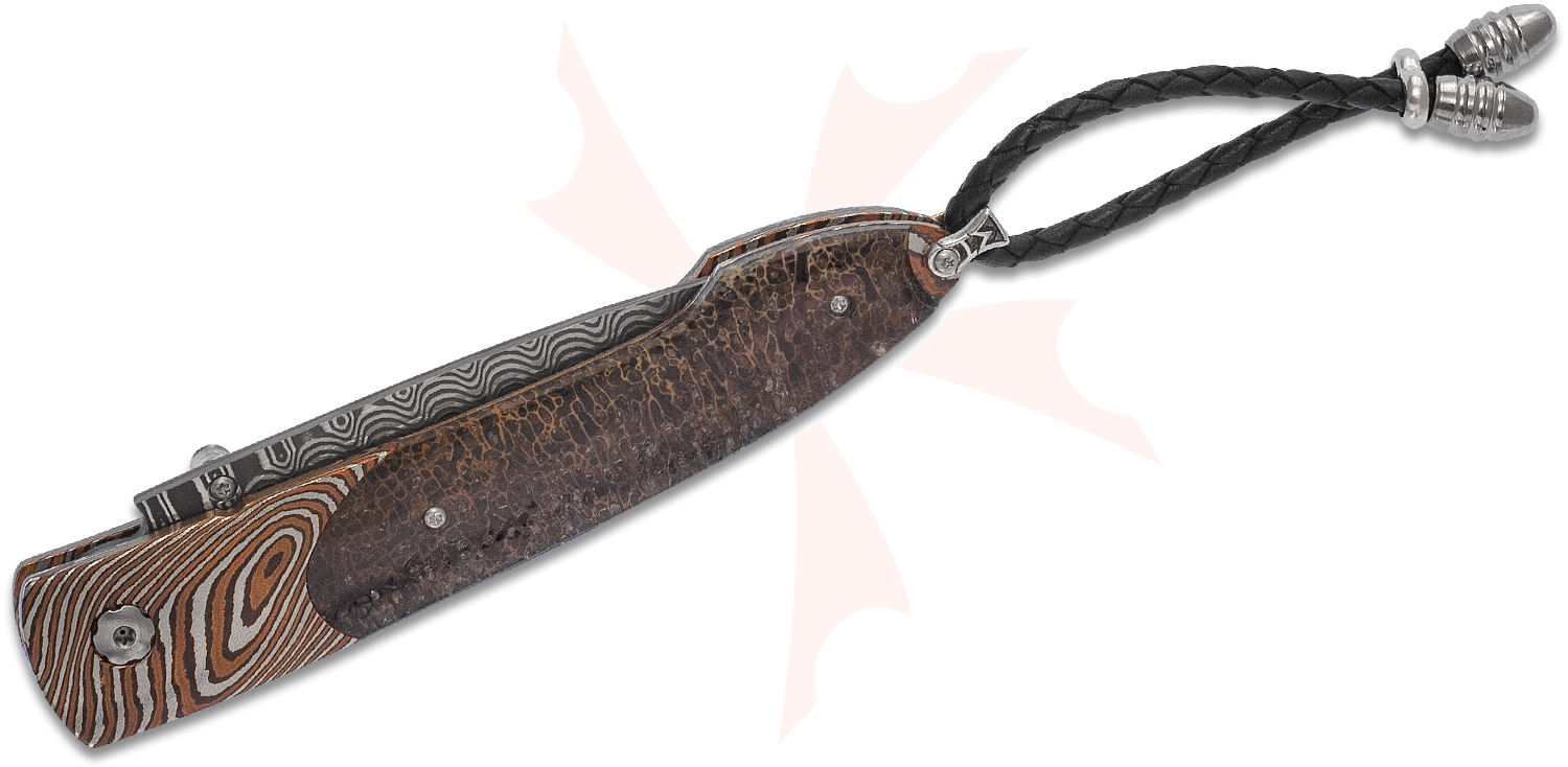 William Henry Lancet 'Barrow' Compact Folding Knife 2.75" Wave Damascus ...