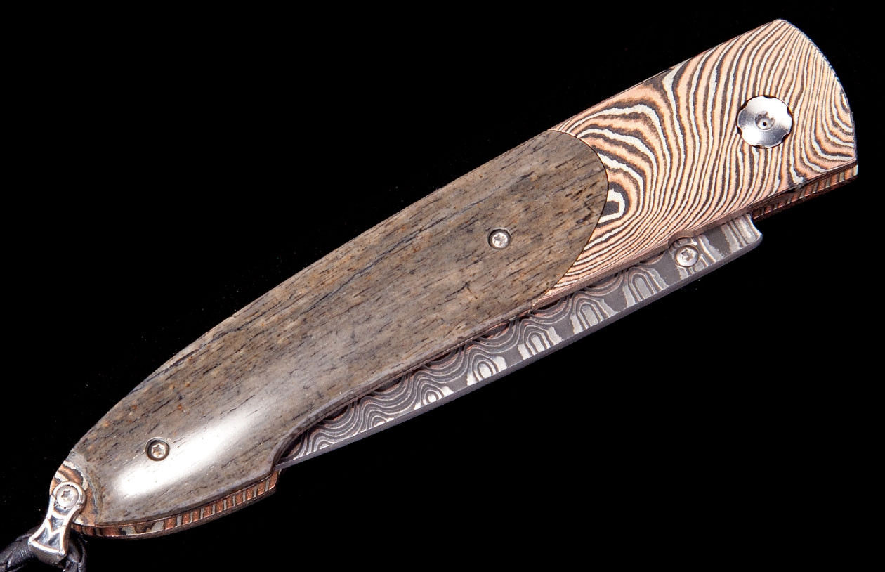 William Henry Lancet 'Barrow' Compact Folding Knife 2.75" Wave Damascus ...