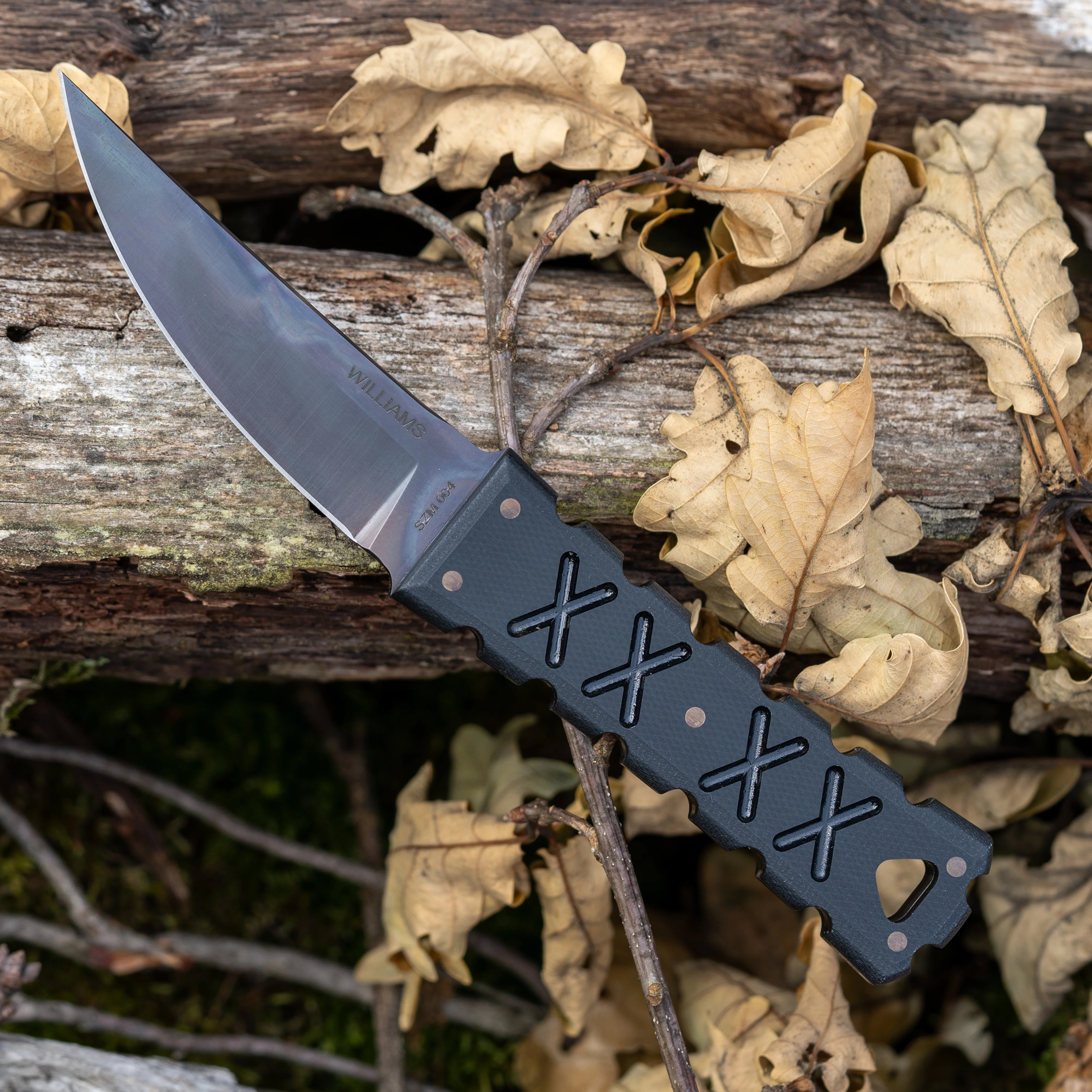 Williams Blade Design SZM 004 Shobu Zukuri Mini Kaiken Fixed Blade Knife 3.5" CPM-MagnaCut Dark ...