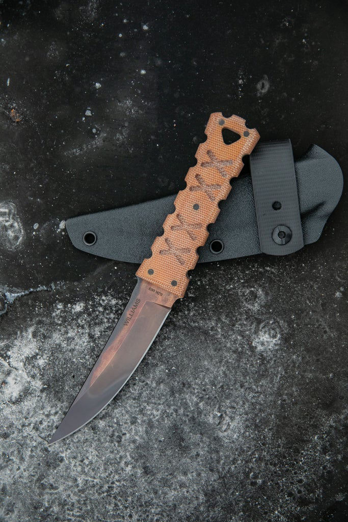 Williams Blade Design SZK 003 Shobu Zukuri Kaiken Fixed Blade Knife 4.5" M390 Apocalyptic Blade ...