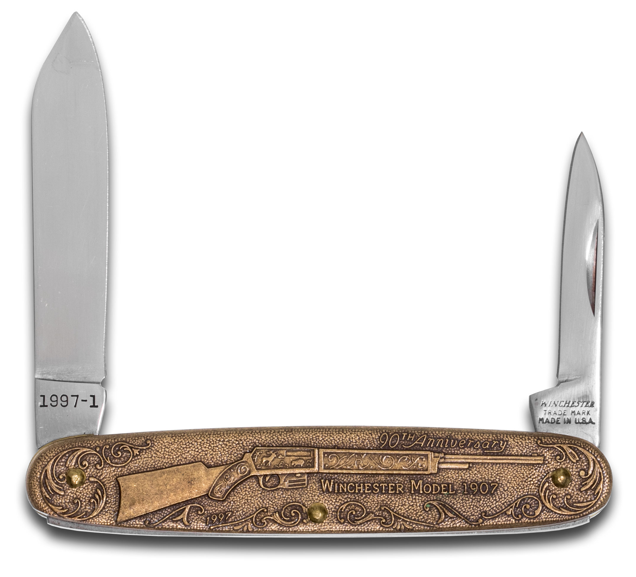 Winchester Model 1907 Commemorative Pen Knife 3.5" Closed, Relief ...