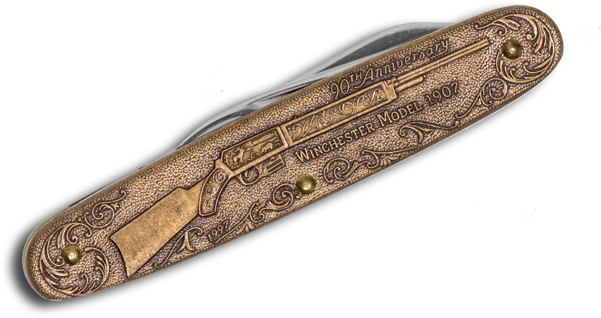 Winchester Model 1907 Commemorative Pen Knife 3.5" Closed, Relief ...