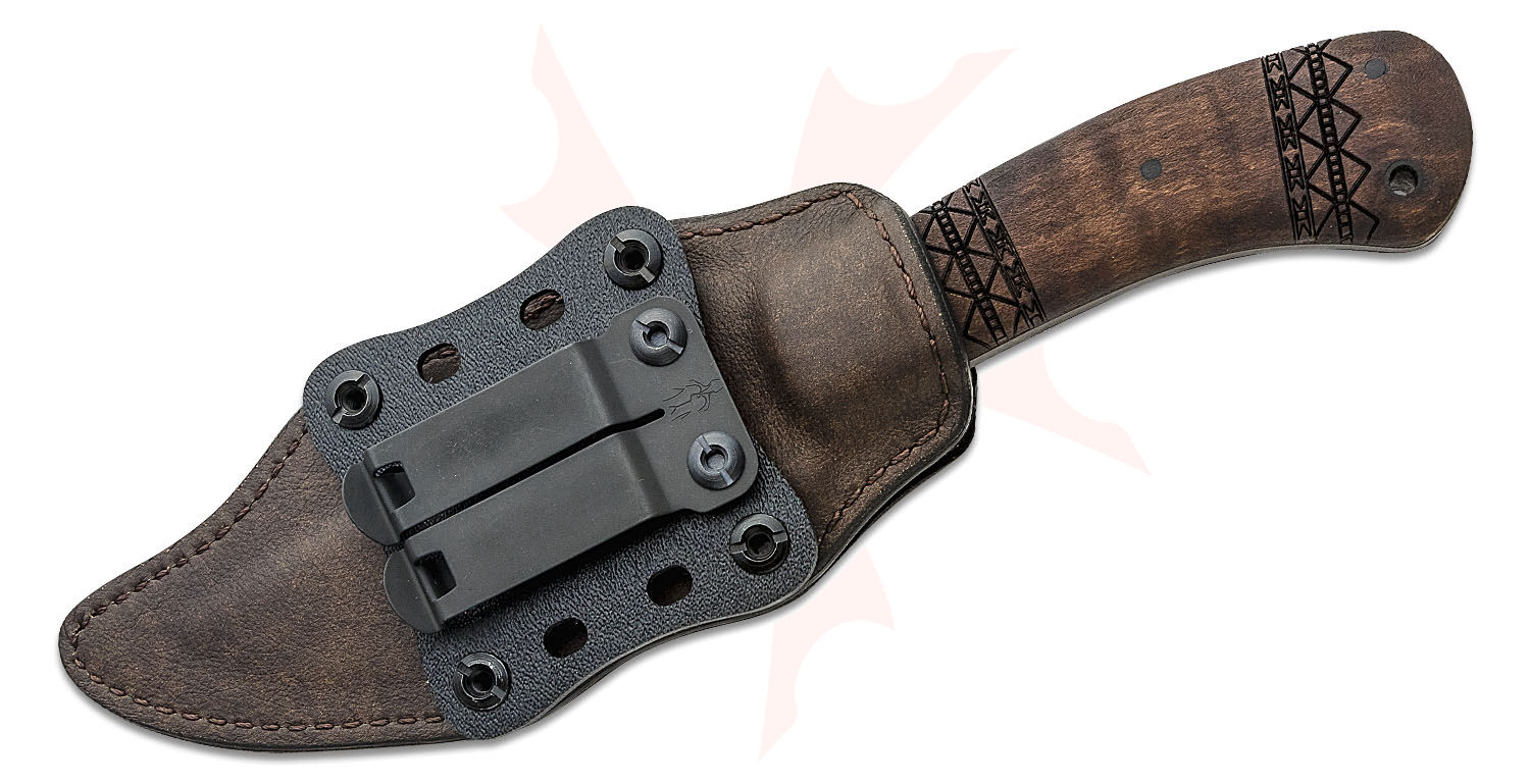 Winkler Knives Belt Knife Fixed 5" Caswell Black No-Glare Blade, Tribal ...