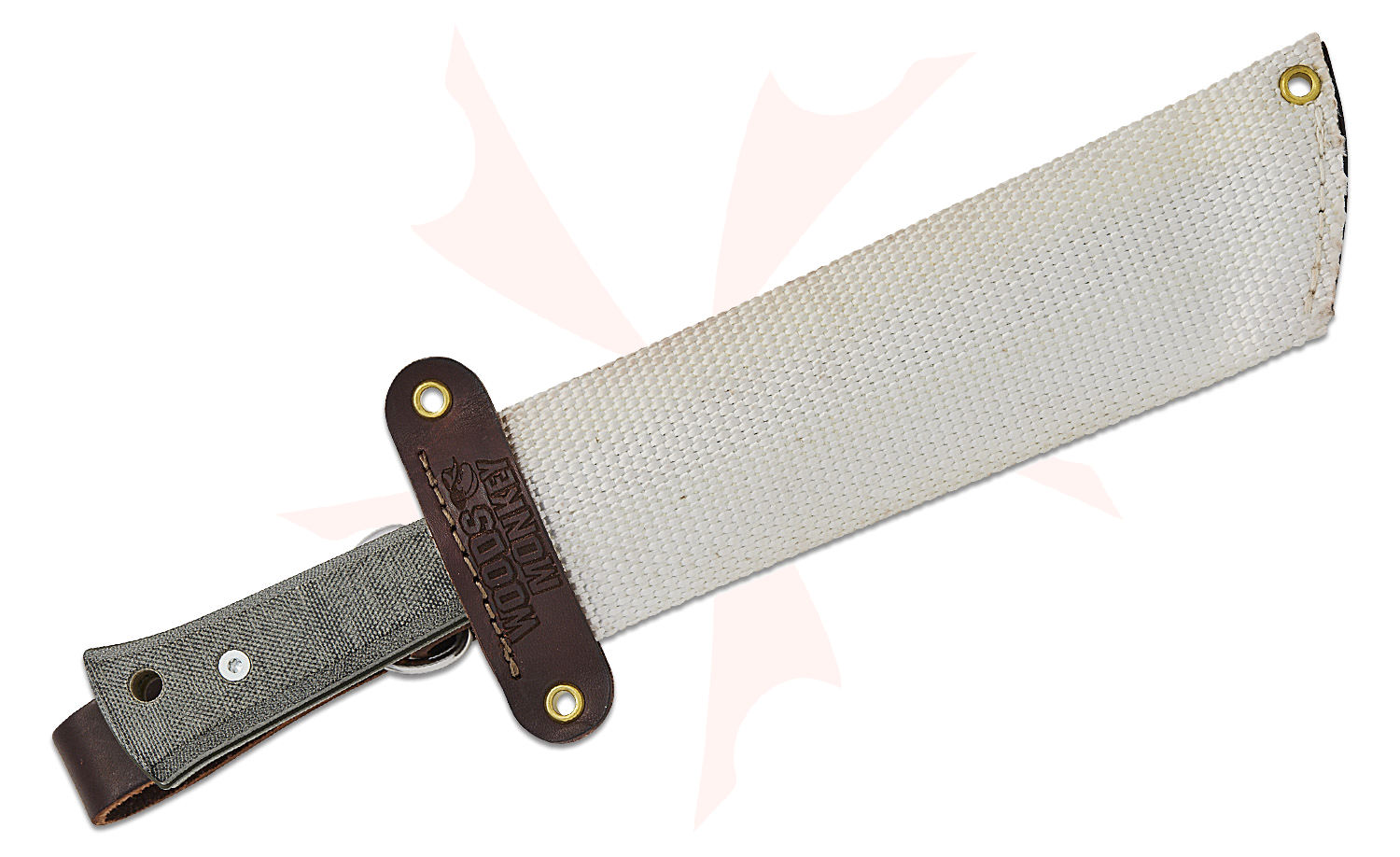 Woodsmonkey by L.T. Wright Half/Chete Fixed Blade Knife 7” 1095 OD Green Cerakote Blade, Black ...