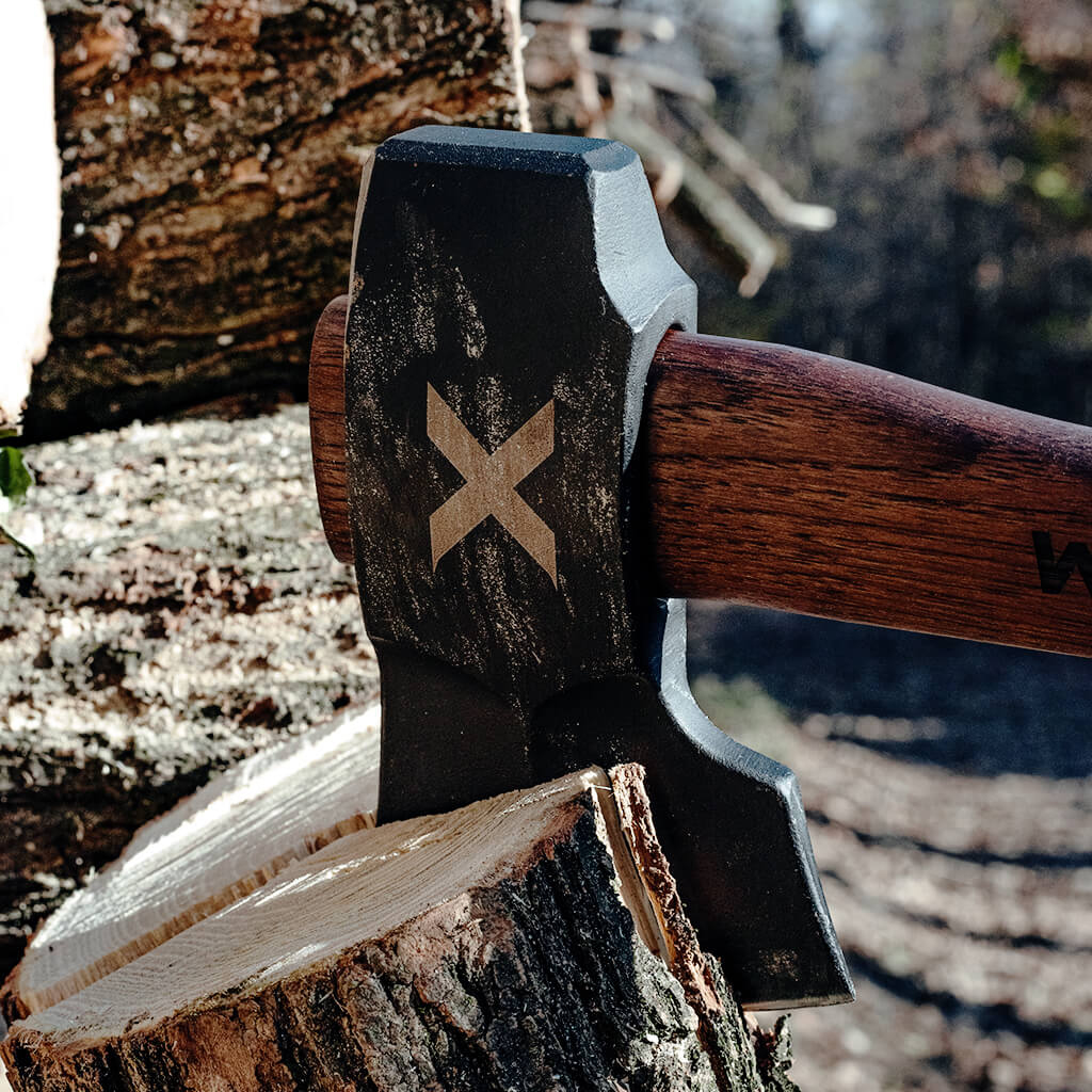 WOOX Forte Heavy Duty Axe, 22" Overall, Black/Brown Appalachian Hickory ...