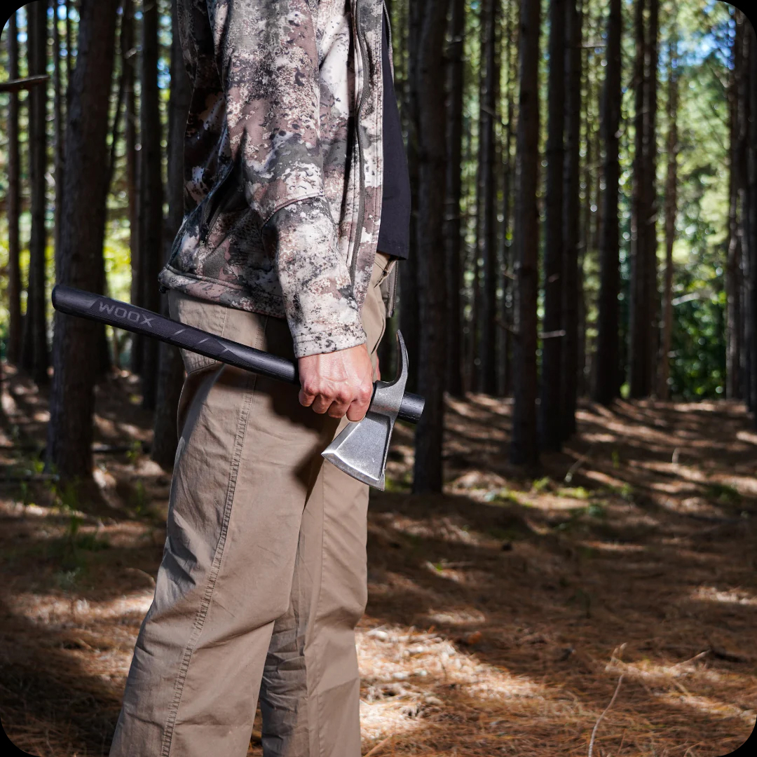 WOOX Solo Tomahawk, 19" Overall, Black Appalachian Hickory Wood Handle ...