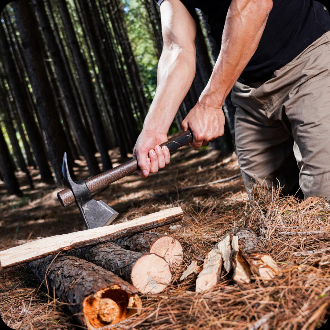 WOOX Solo Tomahawk, 19" Overall, Black Appalachian Hickory Wood Handle ...