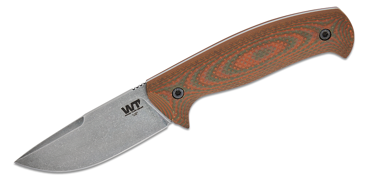 Work Tuff Gear TimberWolf Fixed Blade 3.5" SK85 RetroWashed Drop Point ...