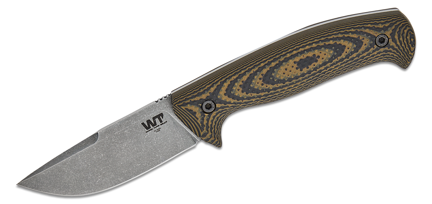 Work Tuff Gear TimberWolf Fixed Blade 3.5" SK85 RetroWashed Drop Point ...