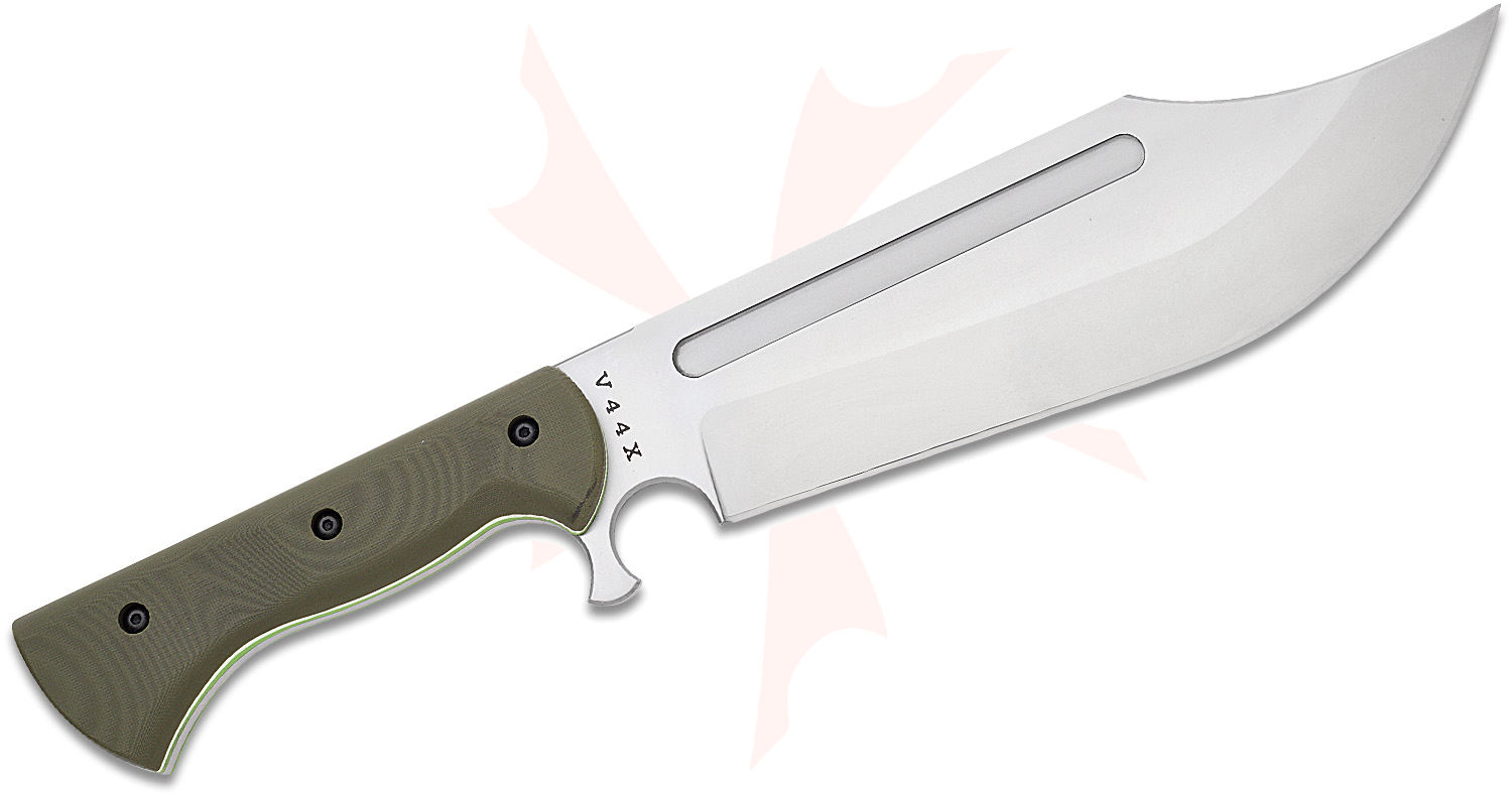 Work Tuff Gear V44X Marine Bowie Fixed Blade Knife 10" SK85 Satin Clip ...