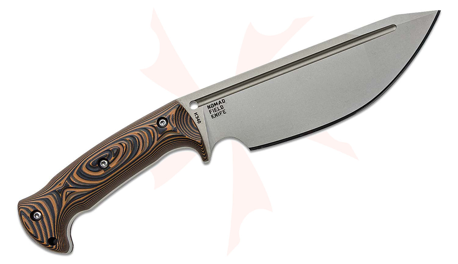 Work Tuff Gear Nomad Field Knife 7" K340 Stonewash Finish Fixed Blade ...