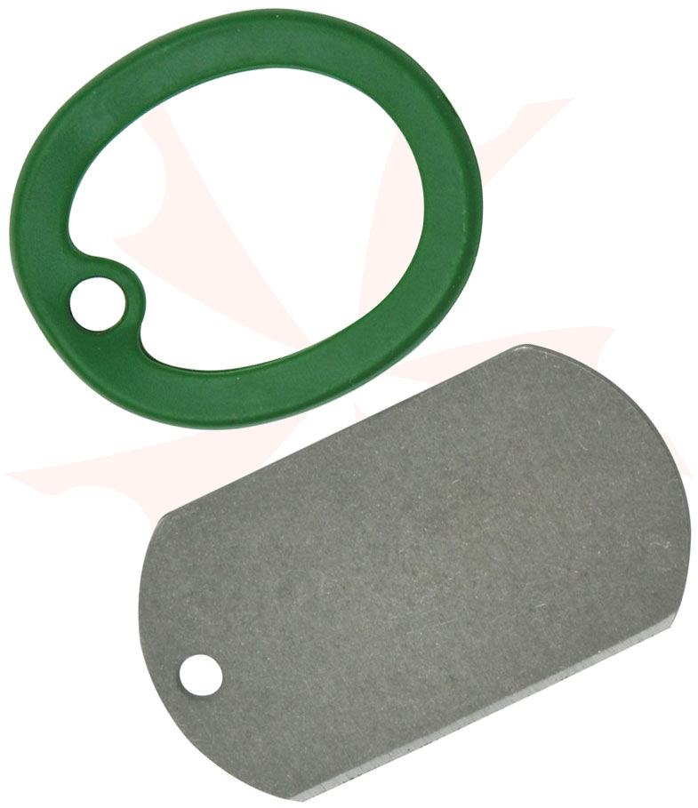 The Original Dog Tag Knife Survival Tool, Titanium Blade, Green Rubber ...