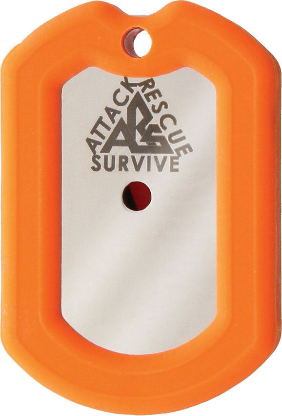 The Original Dog Tag Knife Survival Tool Kit, 440C Blade, Orange Rubber ...