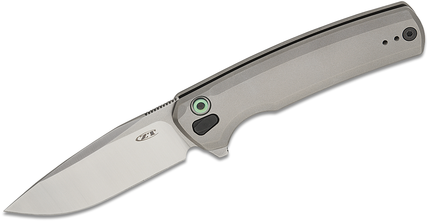 Zero Tolerance 0044 Button Lock Flipper Knife 3.2" CPM-S45VN Two-Tone ...