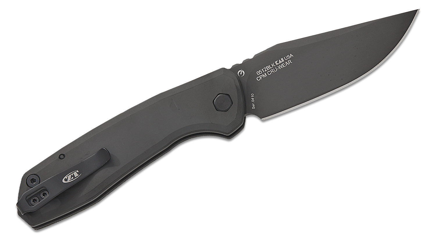 Zero Tolerance 0512BLK AUTO Folding Knife 3.45" CPM-CruWear Black ...