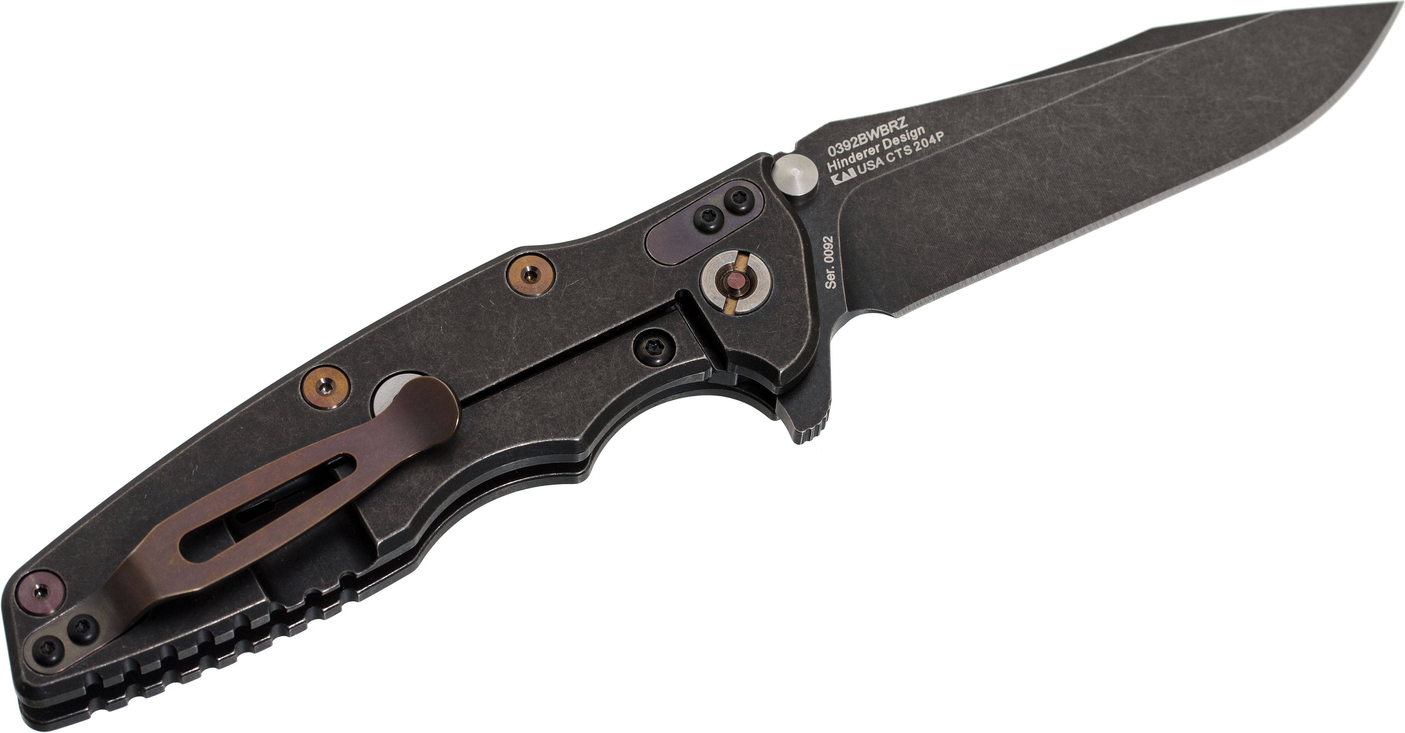 Zero Tolerance 0392BWBRZ Rick Hinderer Factory Custom Folding 3.5" CTS ...
