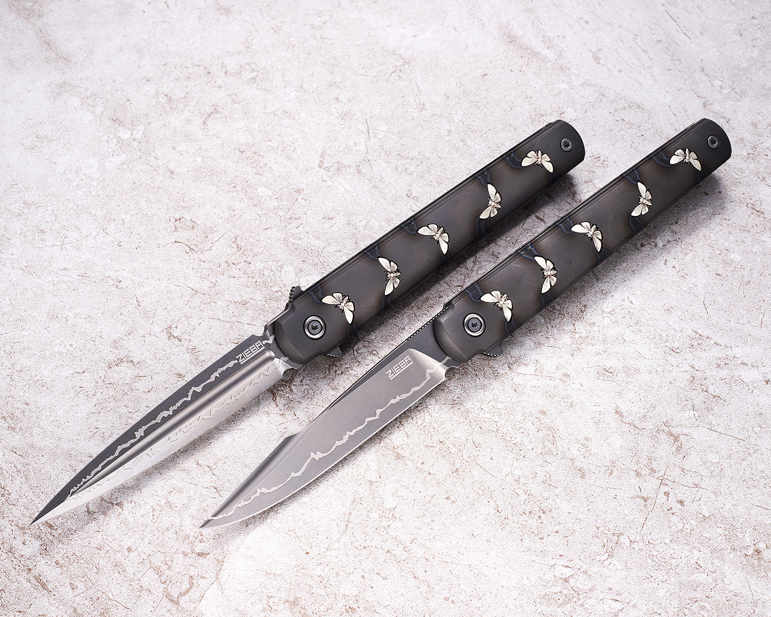 Michael Zieba Nine Dagger Flipper Knife 4.126" MagnaCut Stonewashed ...