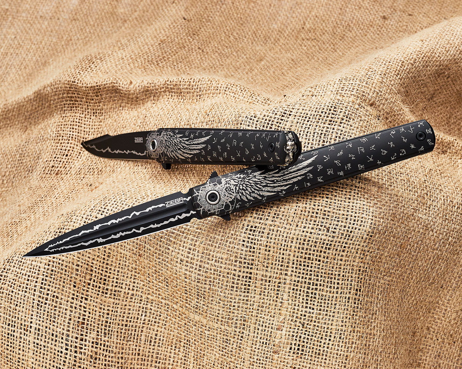 Michael Zieba Nine Harpoon Flipper Knife 4.126" MagnaCut Black DLC ...