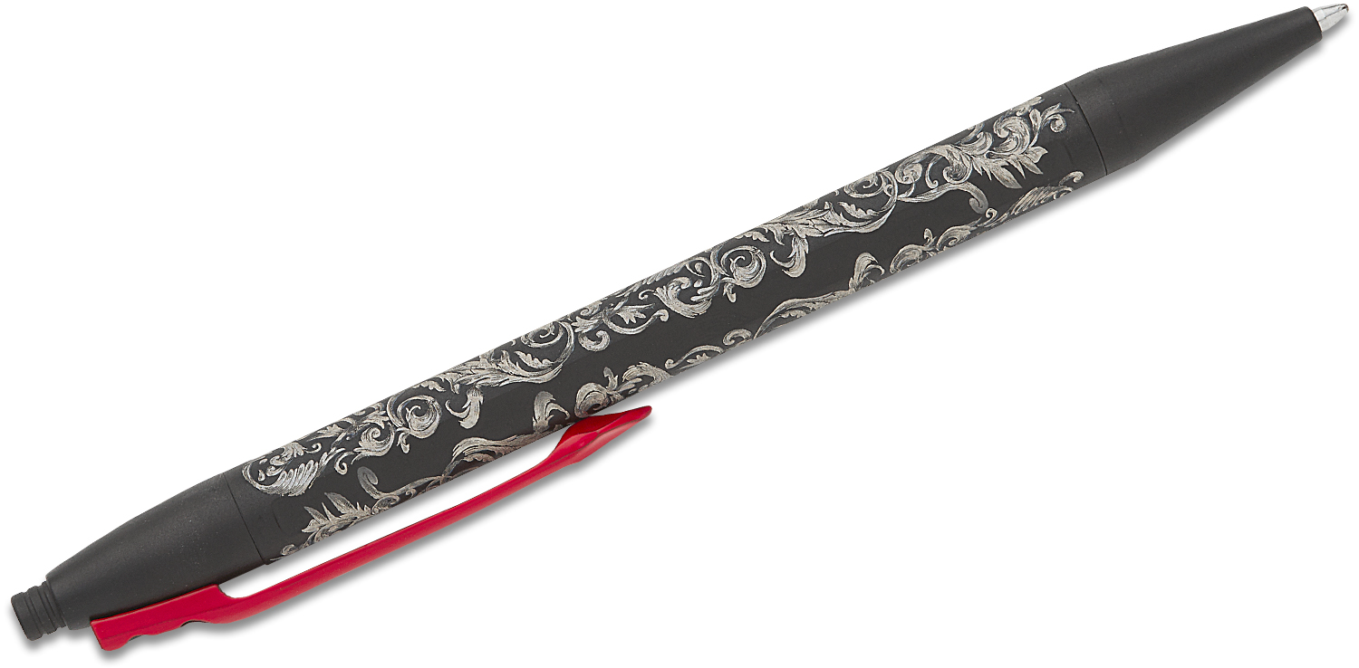 Michael Zieba Devil's Tail Custom Titanium Pen with Ivy Engraving ...