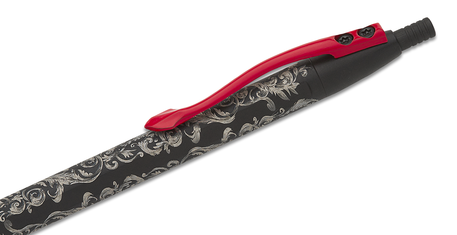 Michael Zieba Devil's Tail Custom Titanium Pen with Ivy Engraving ...