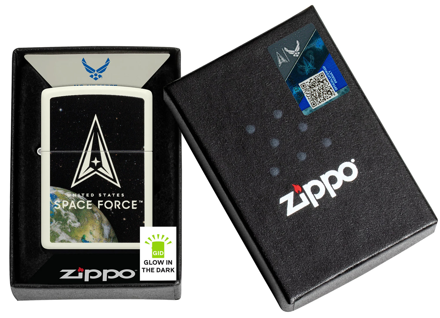 Zippo Lighter Glow in the Dark, U.S. Space Force - KnifeCenter - 46421