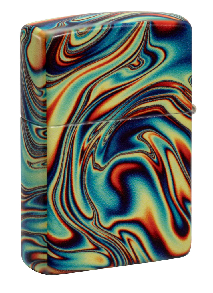 Zippo Lighter 540 Color, Glow in the Dark Colorful Swirl Design ...