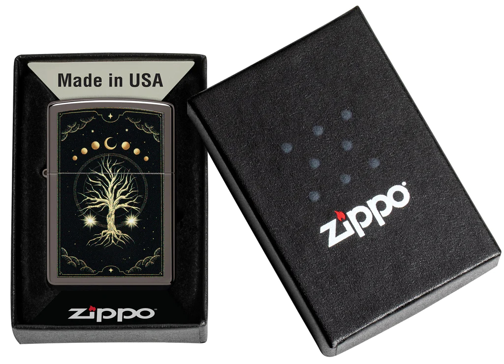 Zippo Lighter Black Ice, Mystical Nature Design - KnifeCenter - 48636