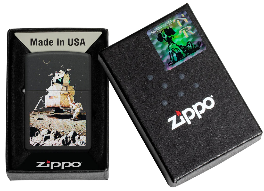 Zippo Lighter Black Matte, Norman Rockwell "Man's First Step on the ...