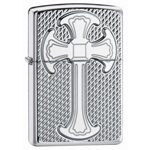 Zippo® High Polish Chrome, Armor, Mesh Cross - KnifeCenter - ZIP20946 ...