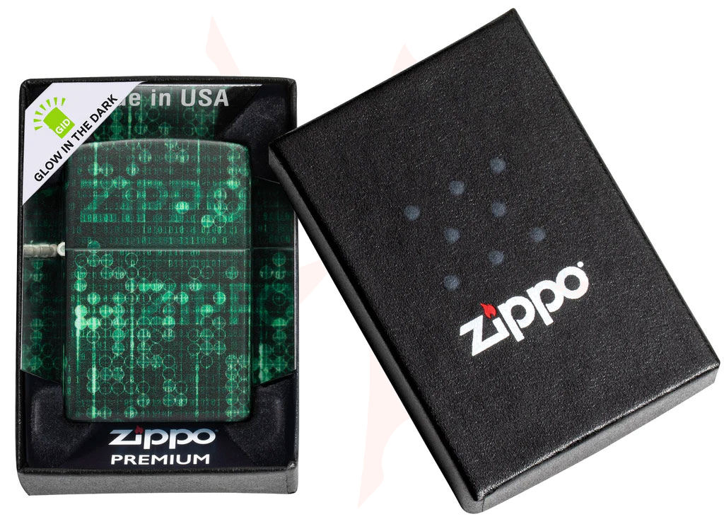 Zippo Lighter Glow-in-the-Dark Green, Zippo Tech Stealth - KnifeCenter - 48408