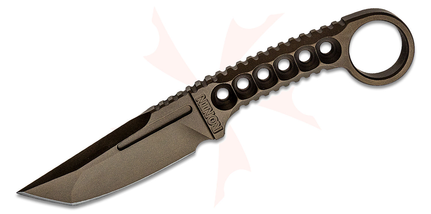 Zu Bladeworx Ronin Fixed Blade Knife 4" Uddeholm Rigor Dark Bronze ...