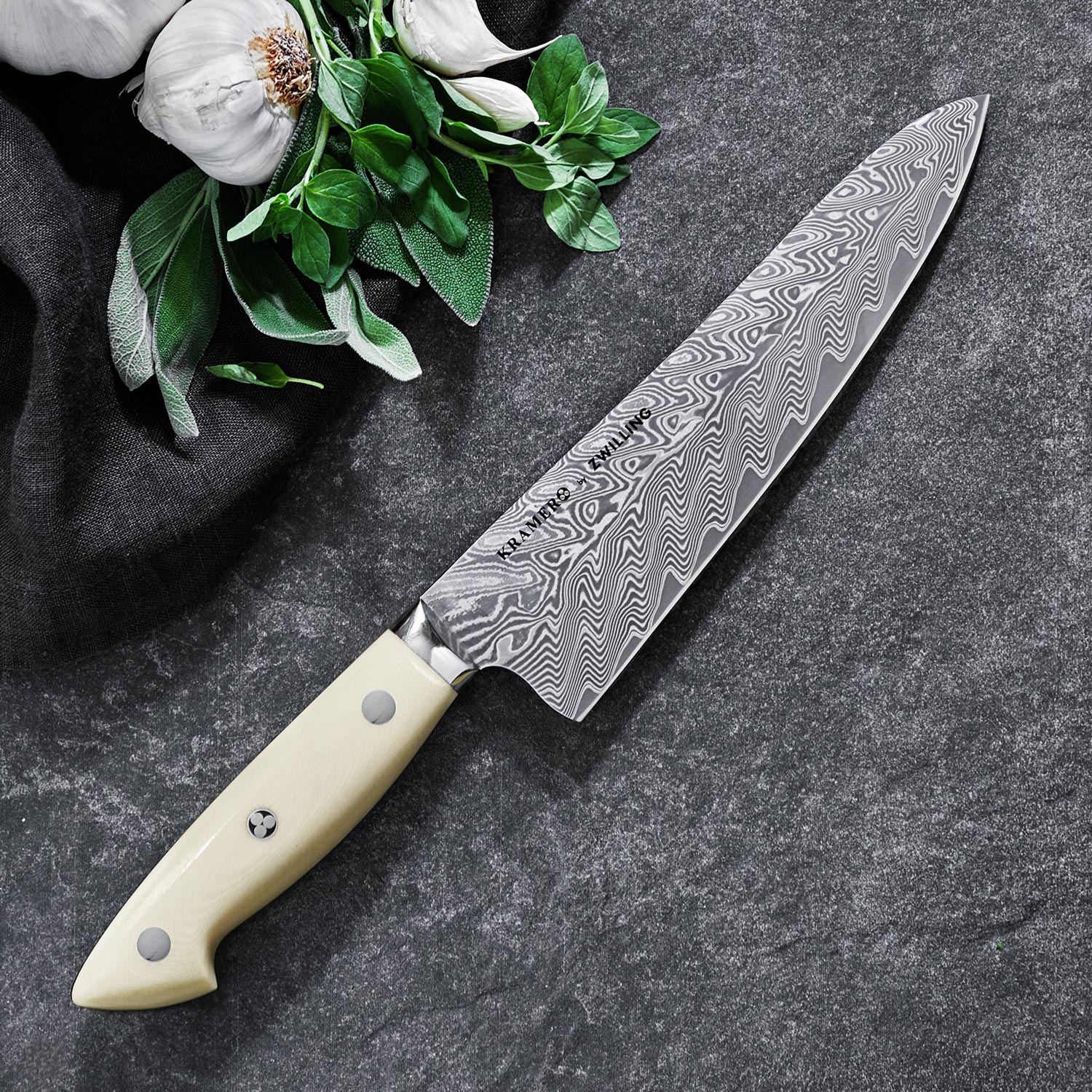 Zwilling J.A. Henckels Bob Kramer Cumulus 7" Damascus Santoku Knife ...