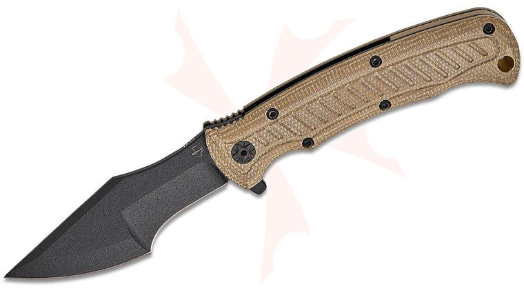 Boker Plus Micro Tracker Flipper Knife 3.2" 154CM Black Recurve Blade ...