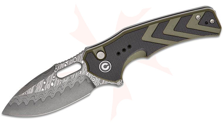 CIVIVI Knives Vexron Button Lock Flipper Knife 2.98" Damascus Drop ...